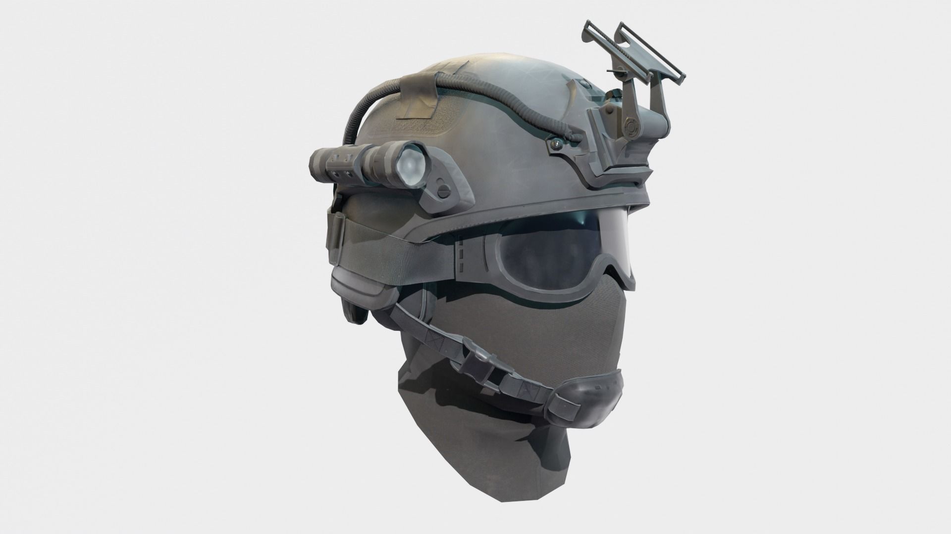 Military helmet with mask 3D model | CGTrader