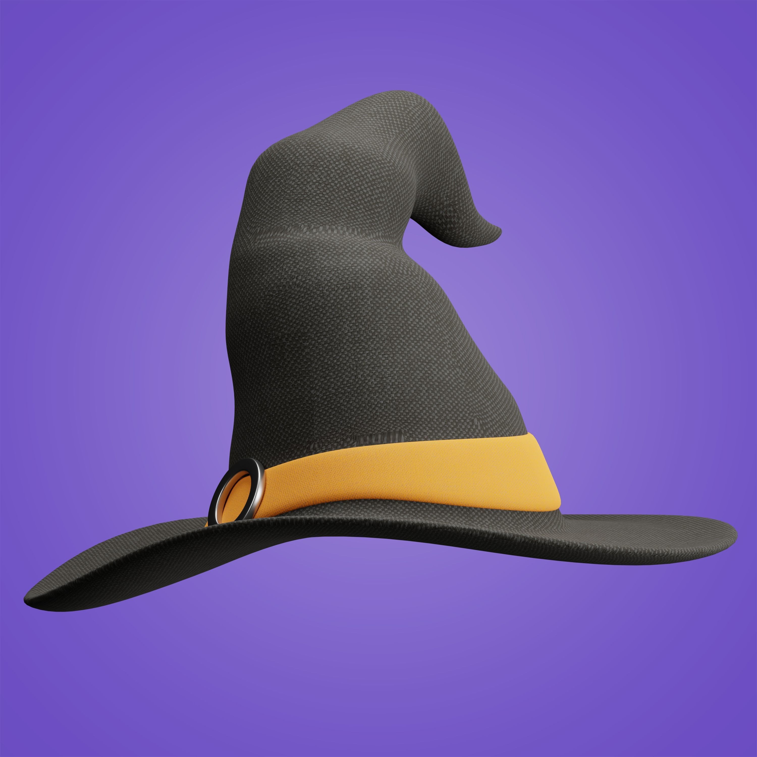 Halloween witch hat realistic fabric 3D model | CGTrader