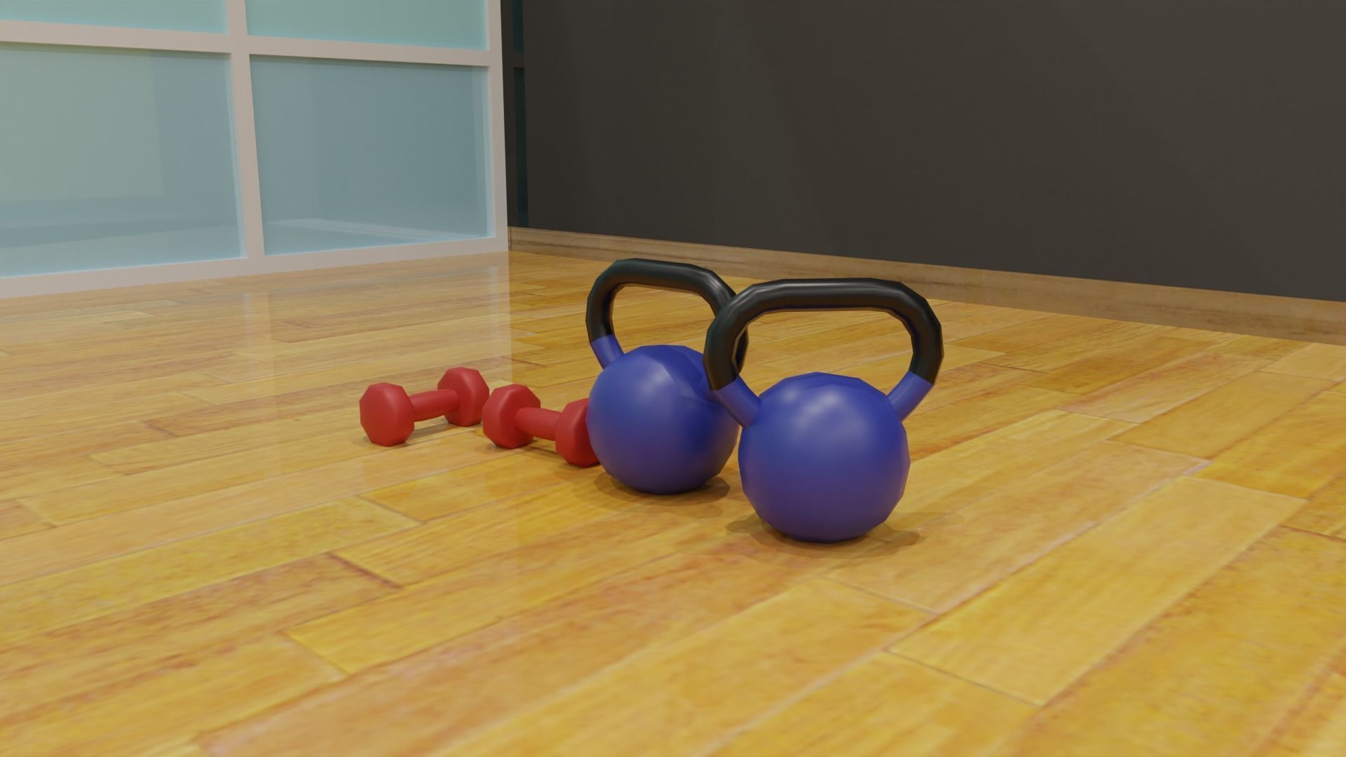 Gym kettlebells and dumbbells free VR / AR / low-poly 3D model | CGTrader