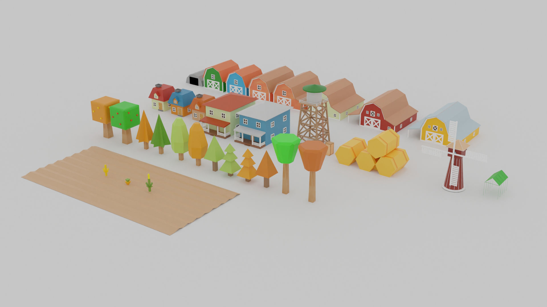 3D model Cartoon Farm - Simple Assets VR / AR / low-poly | CGTrader