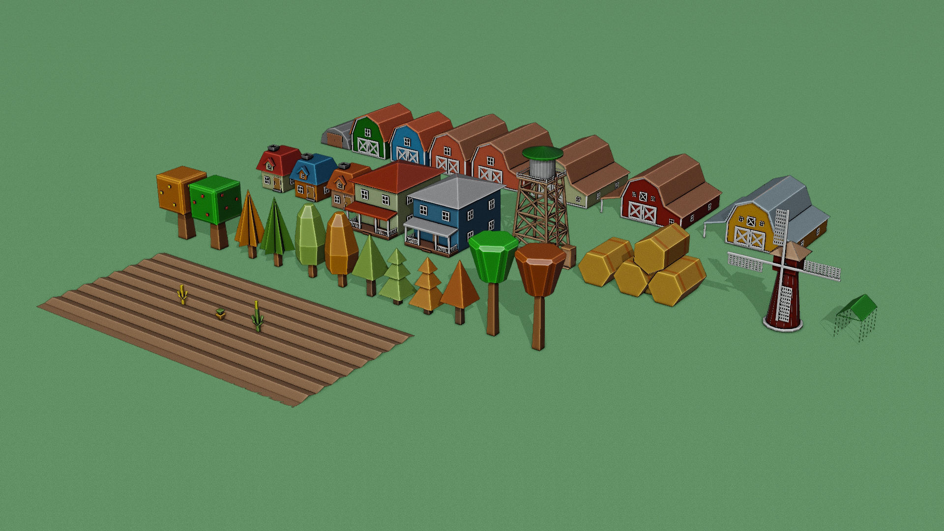 3D model Cartoon Farm - Simple Assets VR / AR / low-poly | CGTrader