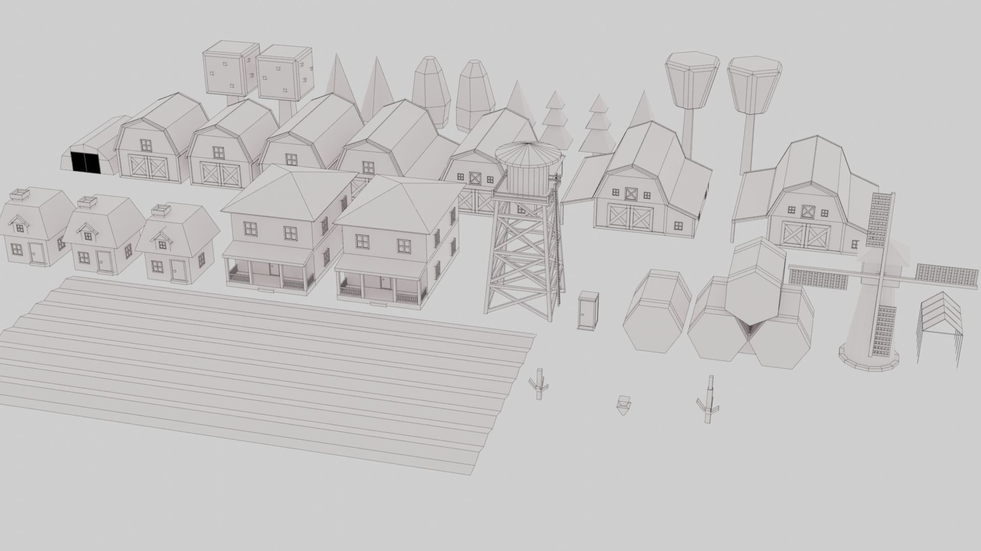 3D model Cartoon Farm - Simple Assets VR / AR / low-poly | CGTrader