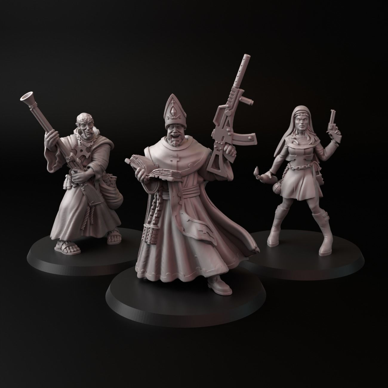 Armed priests 3D model 3D printable | CGTrader