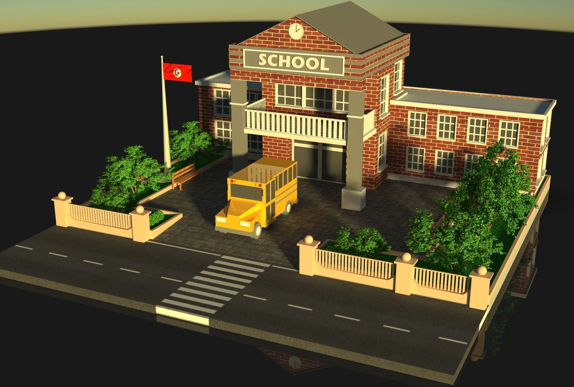 3D model School 3D Design VR / AR / low-poly | CGTrader