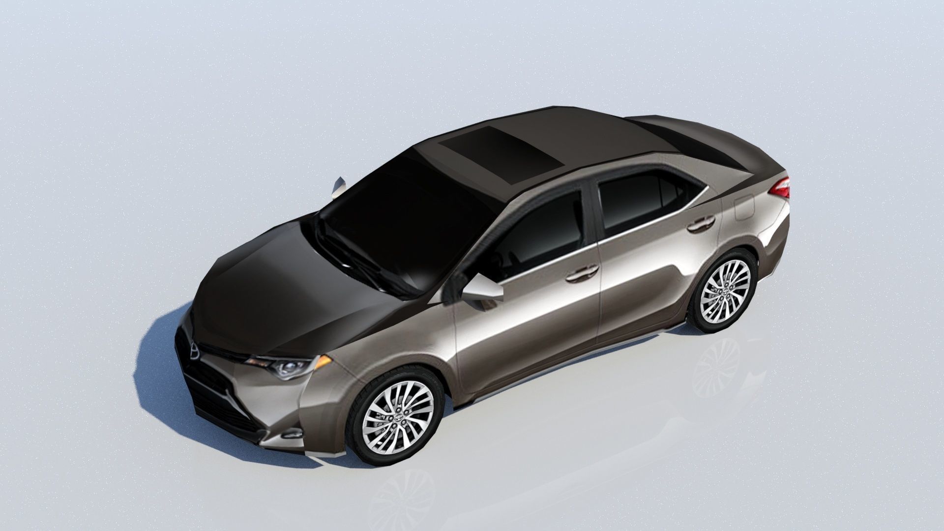 3D model Corolla 2015 static low poly parking lot model VR / AR / low ...
