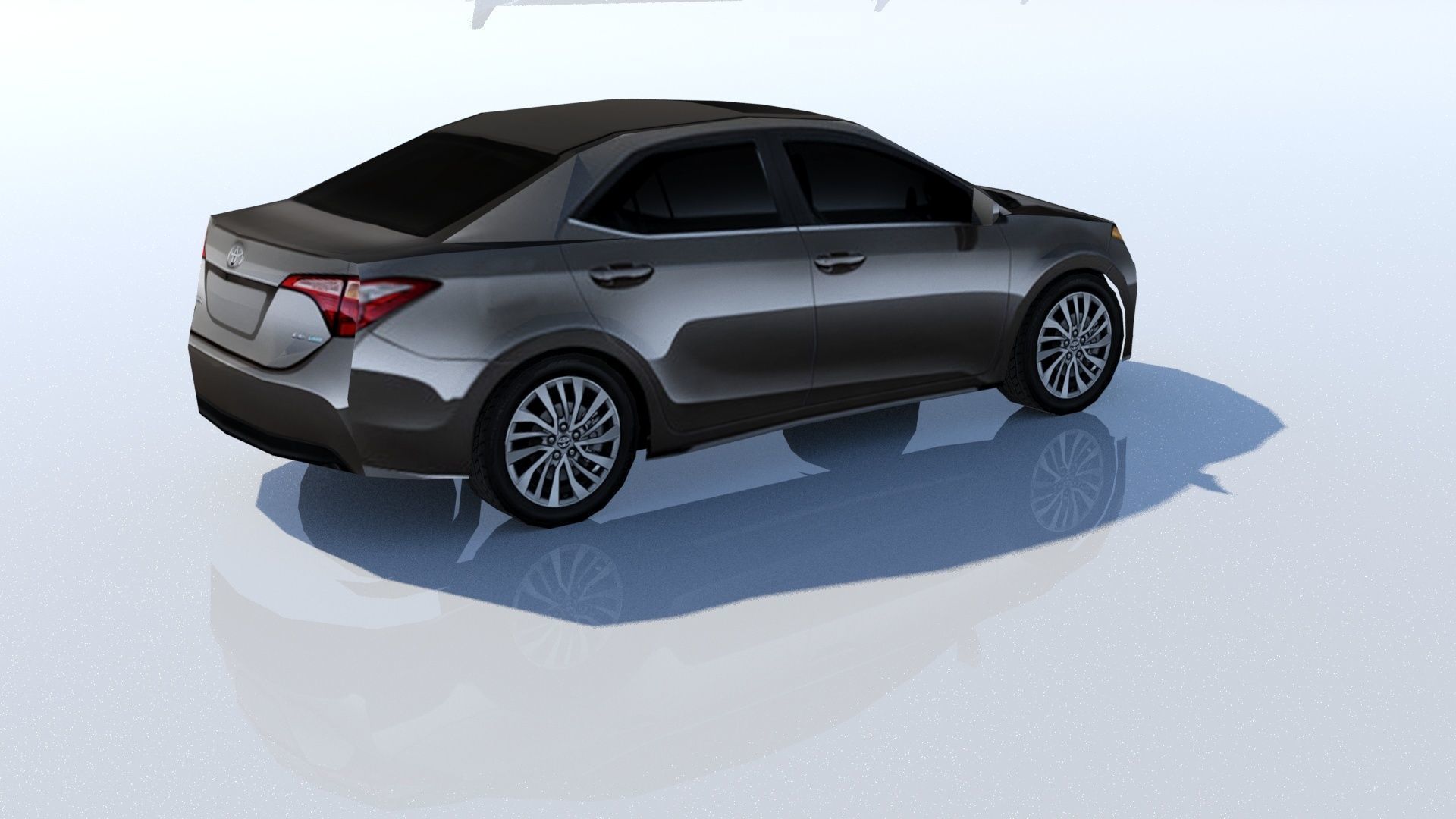 3D model Corolla 2015 static low poly parking lot model VR / AR / low ...