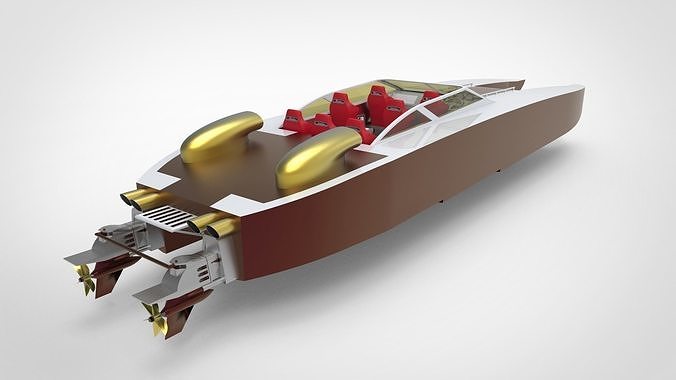 catamaran speed boat 3D model | CGTrader