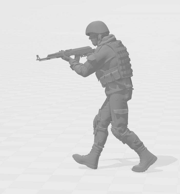 Three Soldiers moving 3D model 3D printable | CGTrader