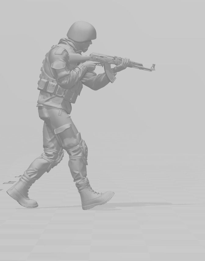 Three Soldiers moving 3D model 3D printable | CGTrader