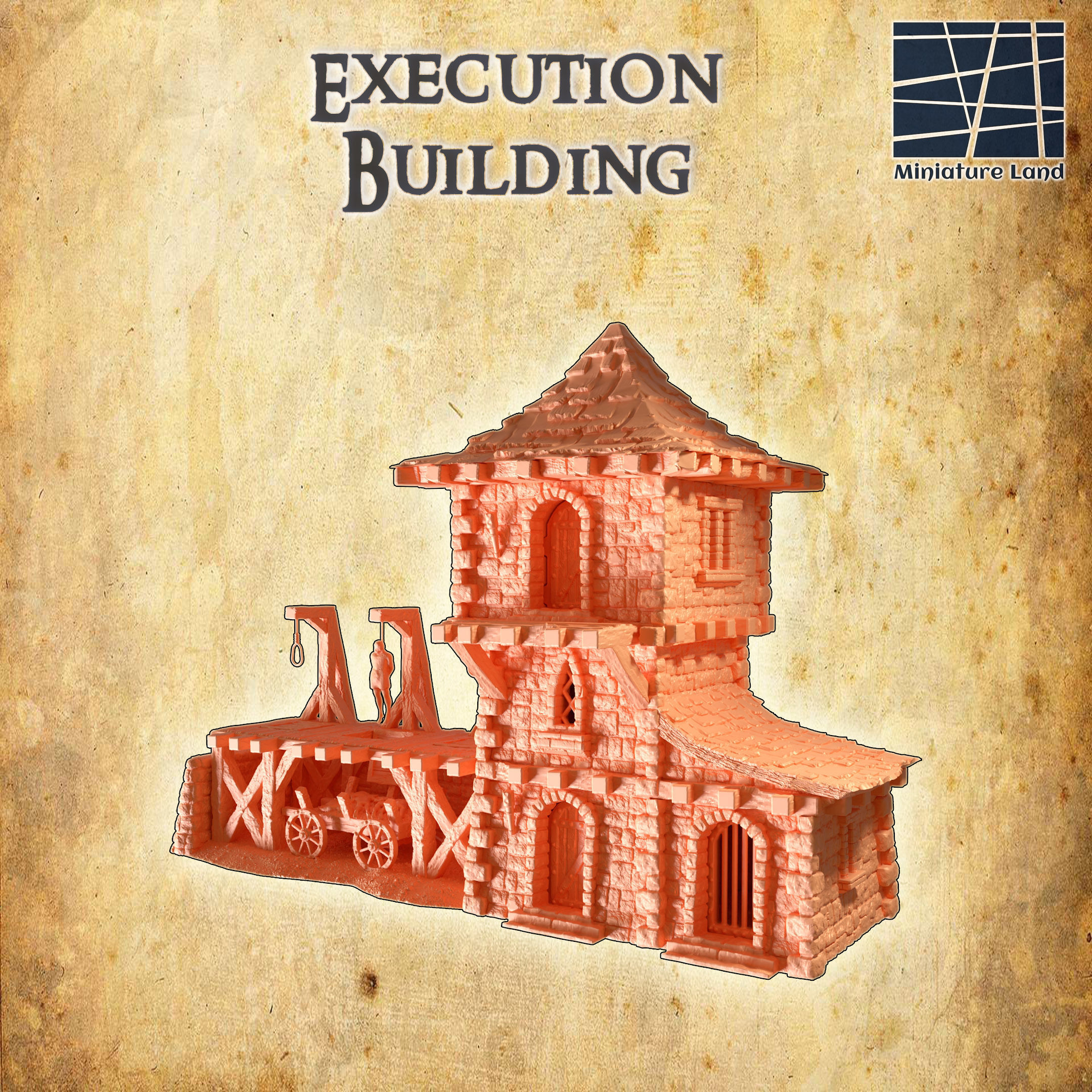 Execution Building Tabletop Terrain 28 mm 3D model 3D printable | CGTrader
