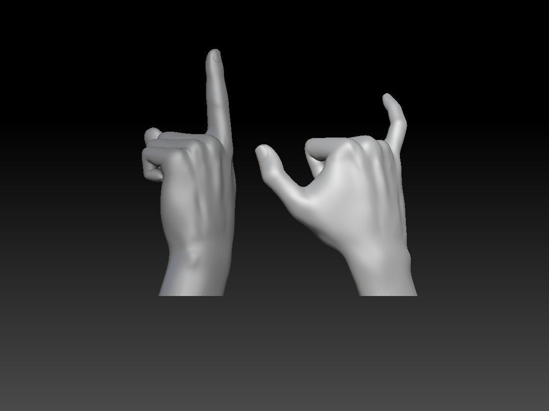 HAND SIGN LANGUAGE ALPHABET Y Z 3D model 3D printable | CGTrader