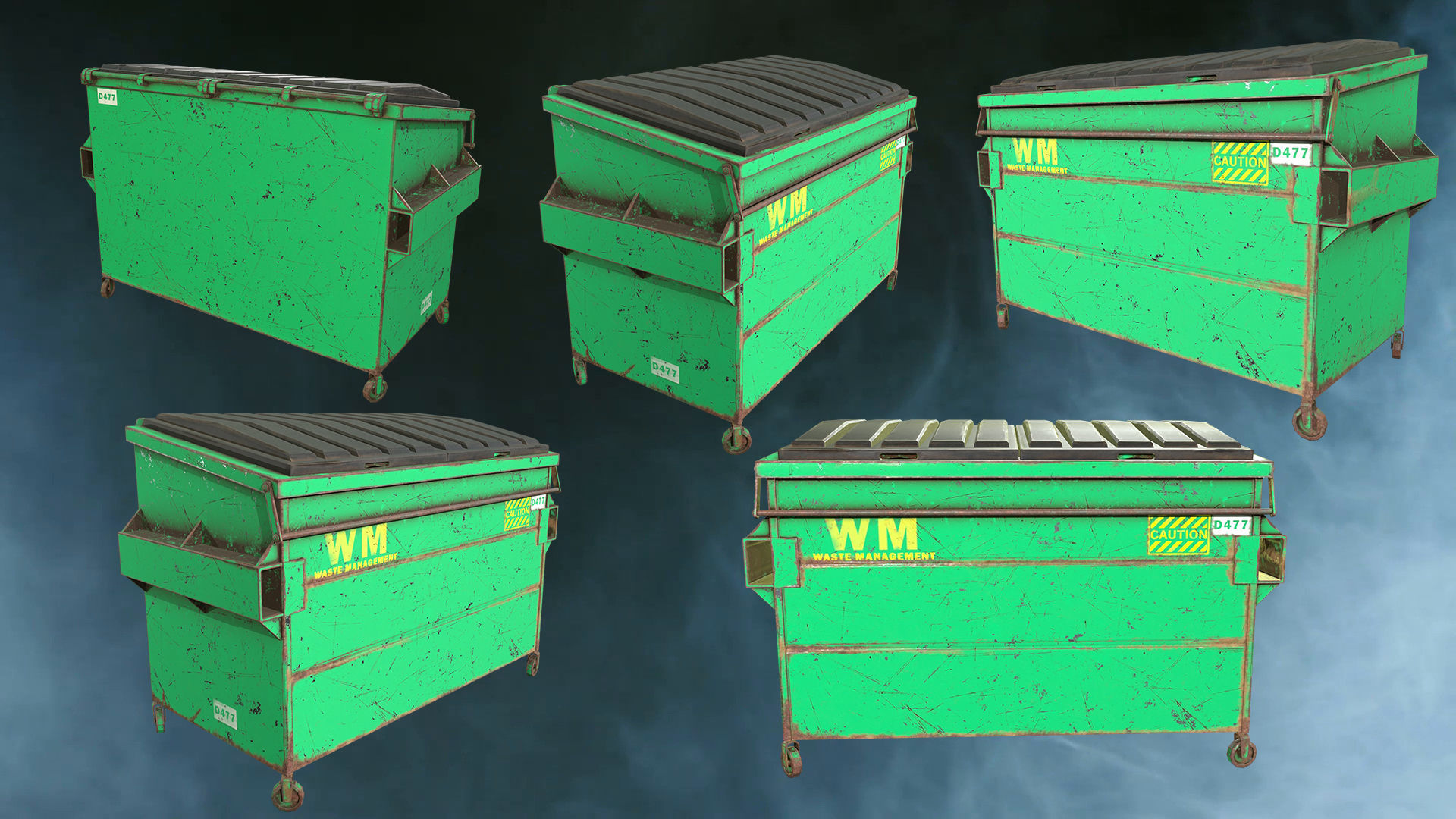 3D model Dustbin Low Poly Game Assets VR / AR / low-poly | CGTrader