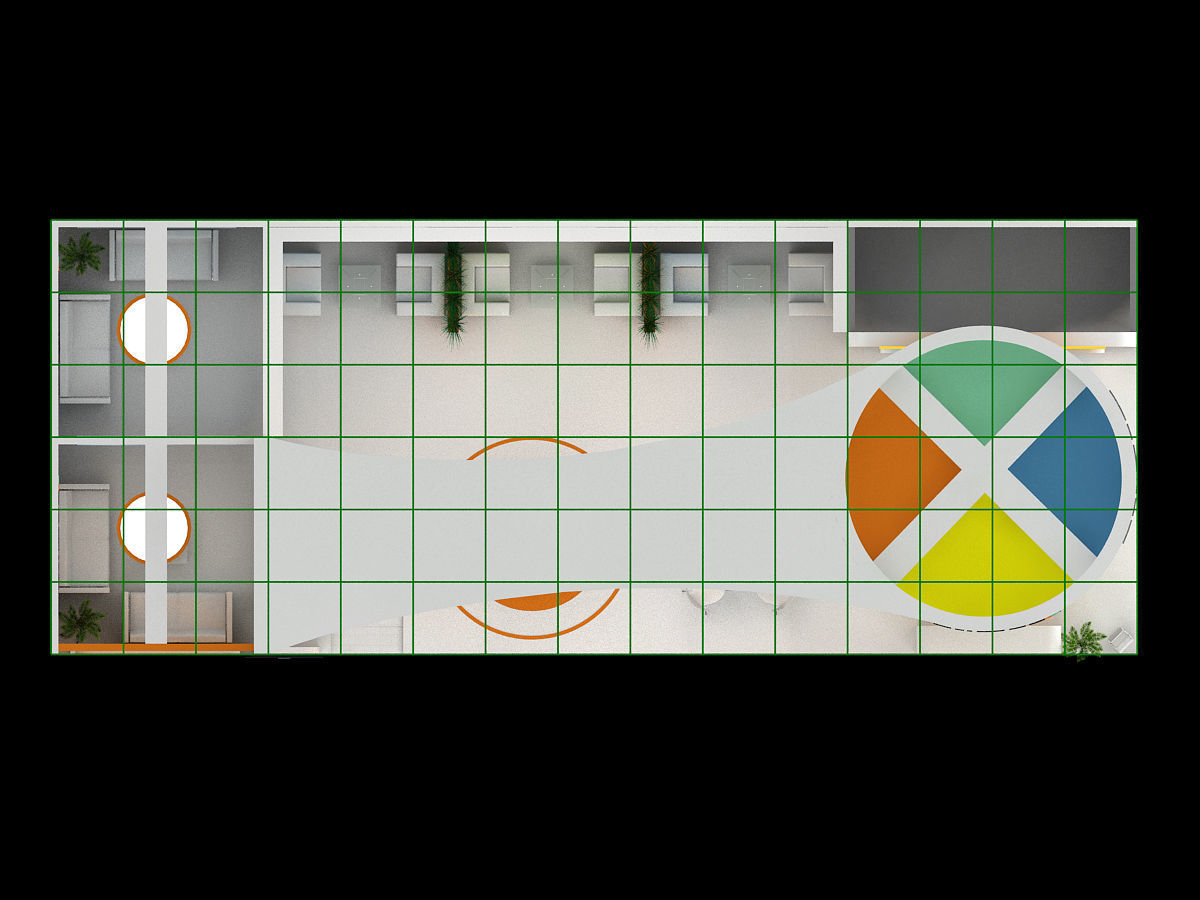 15 mtr x 6 mtr 2 side open exhibition stands 3D model 3D printable ...