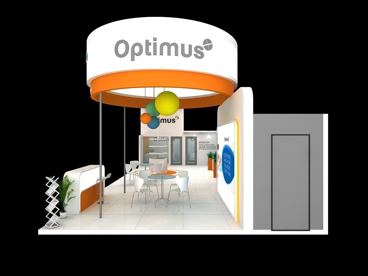 15 mtr x 6 mtr 2 side open exhibition stands 3D model 3D printable ...