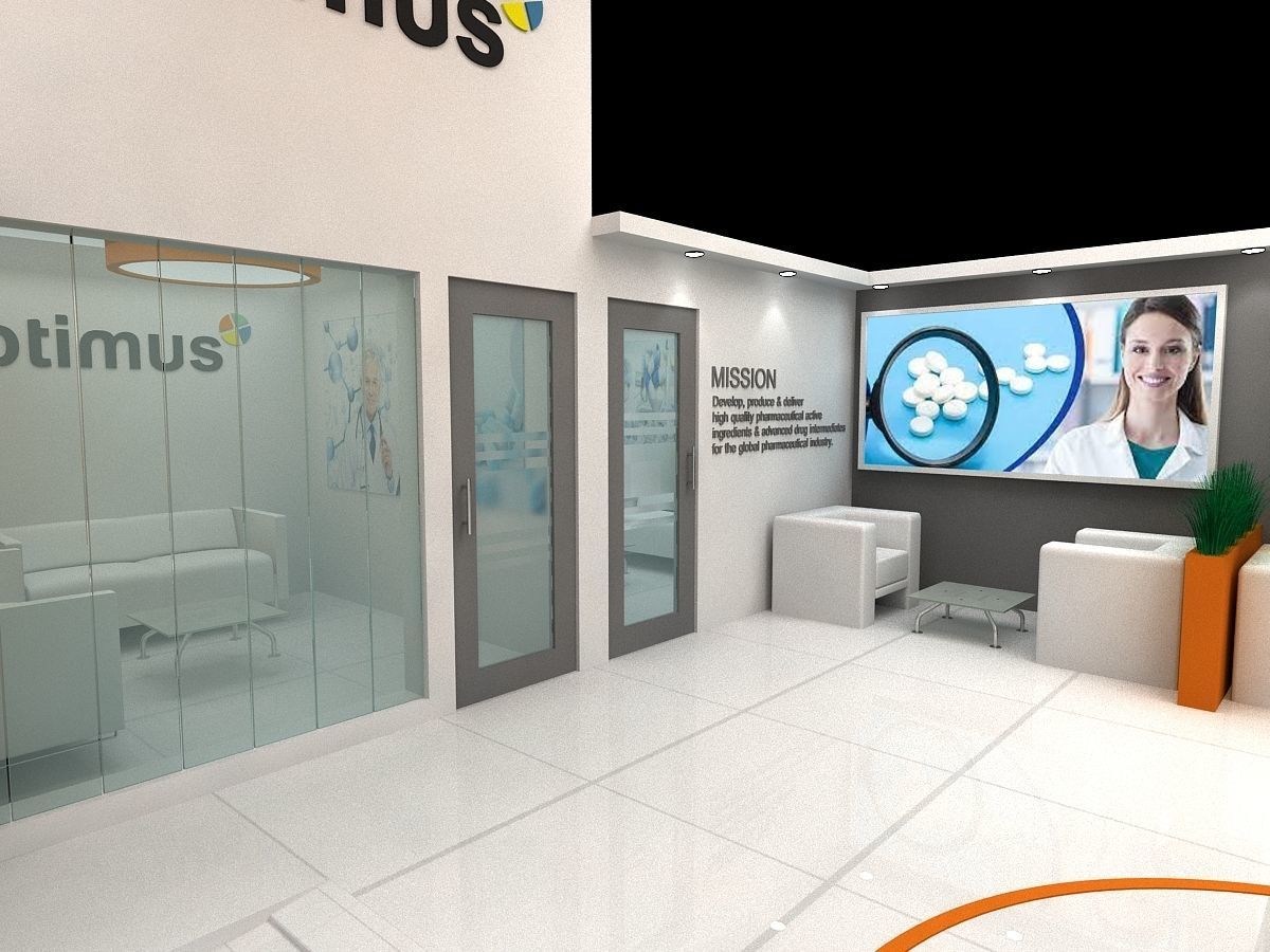 15 mtr x 6 mtr 2 side open exhibition stands 3D model 3D printable ...