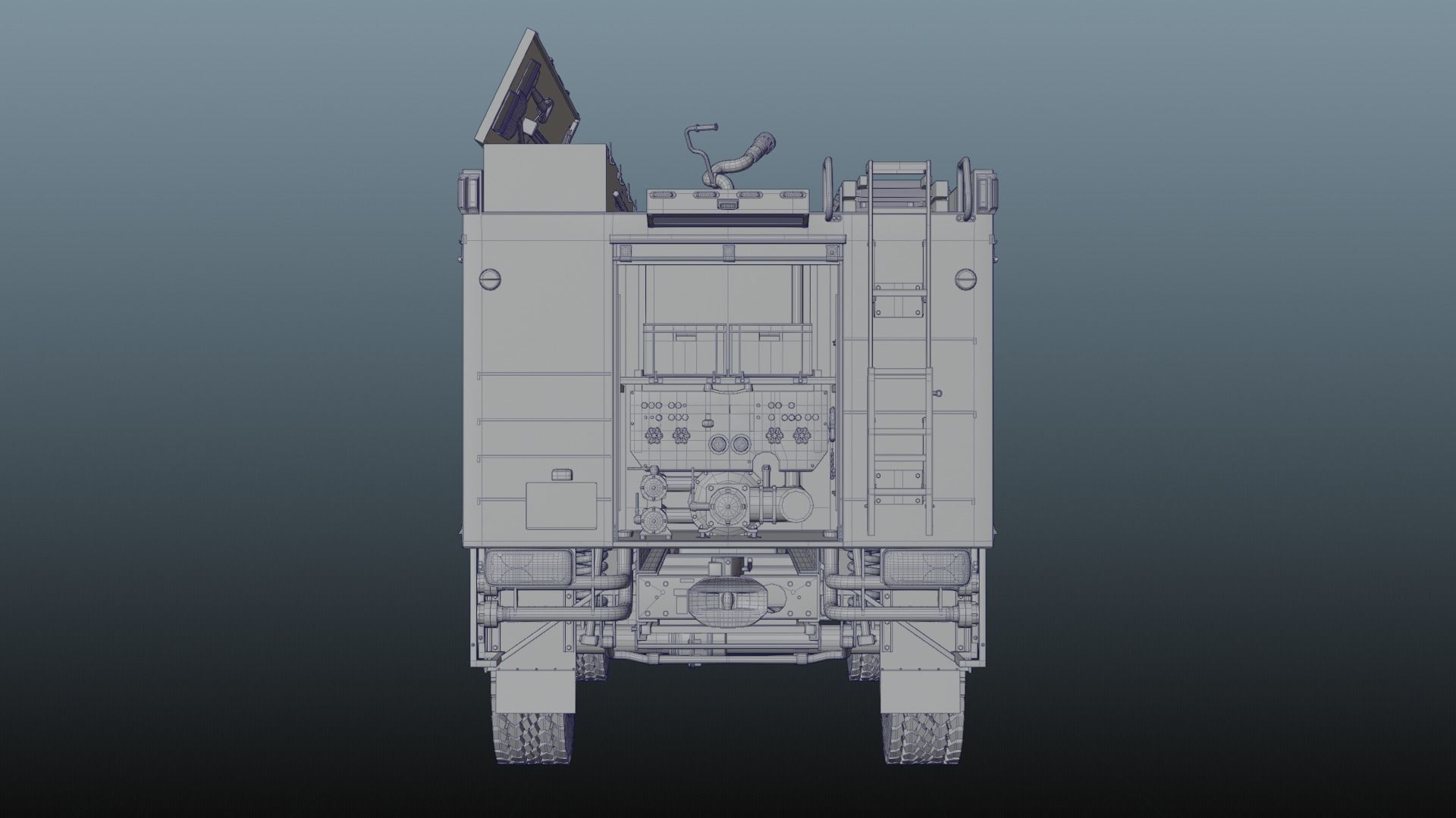Unimog U5000 Schlingmann TLF3000 HQ Interior 3D model | CGTrader