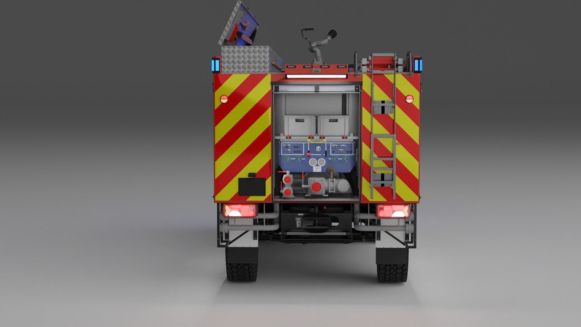 Unimog U5000 Schlingmann TLF3000 HQ Interior 3D model | CGTrader