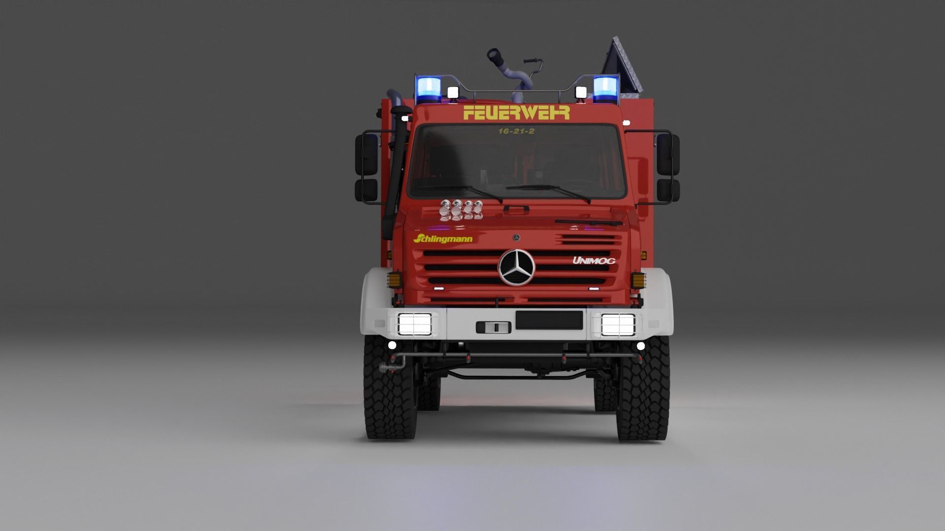 Unimog U5000 Schlingmann TLF3000 HQ Interior 3D model | CGTrader