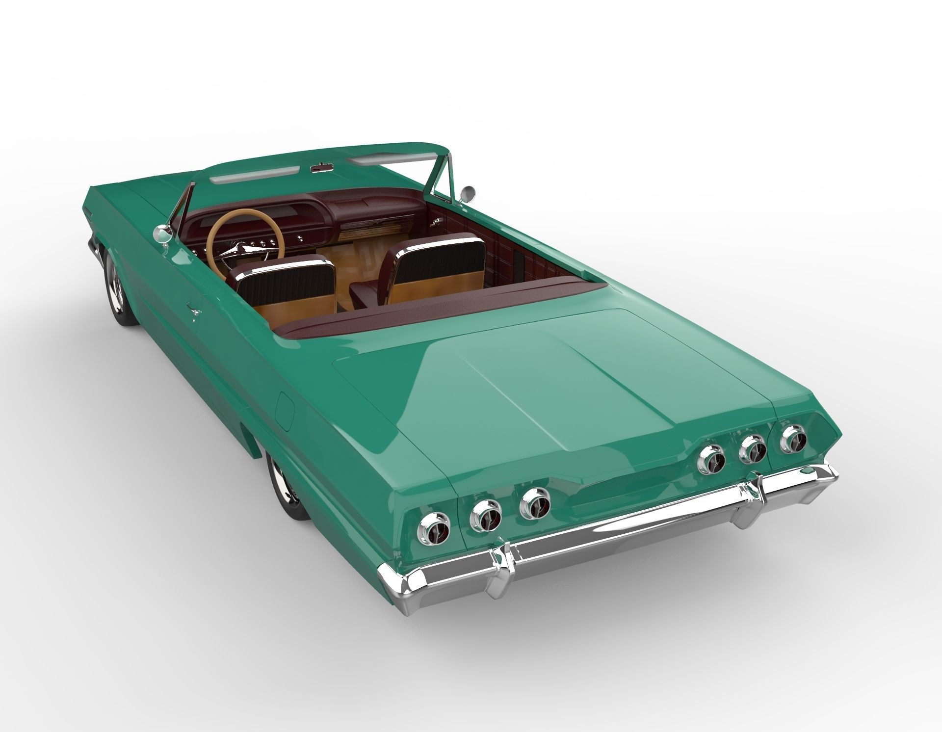 Chevrolet Impala 1963 2 door open top 3D model 3D printable | CGTrader