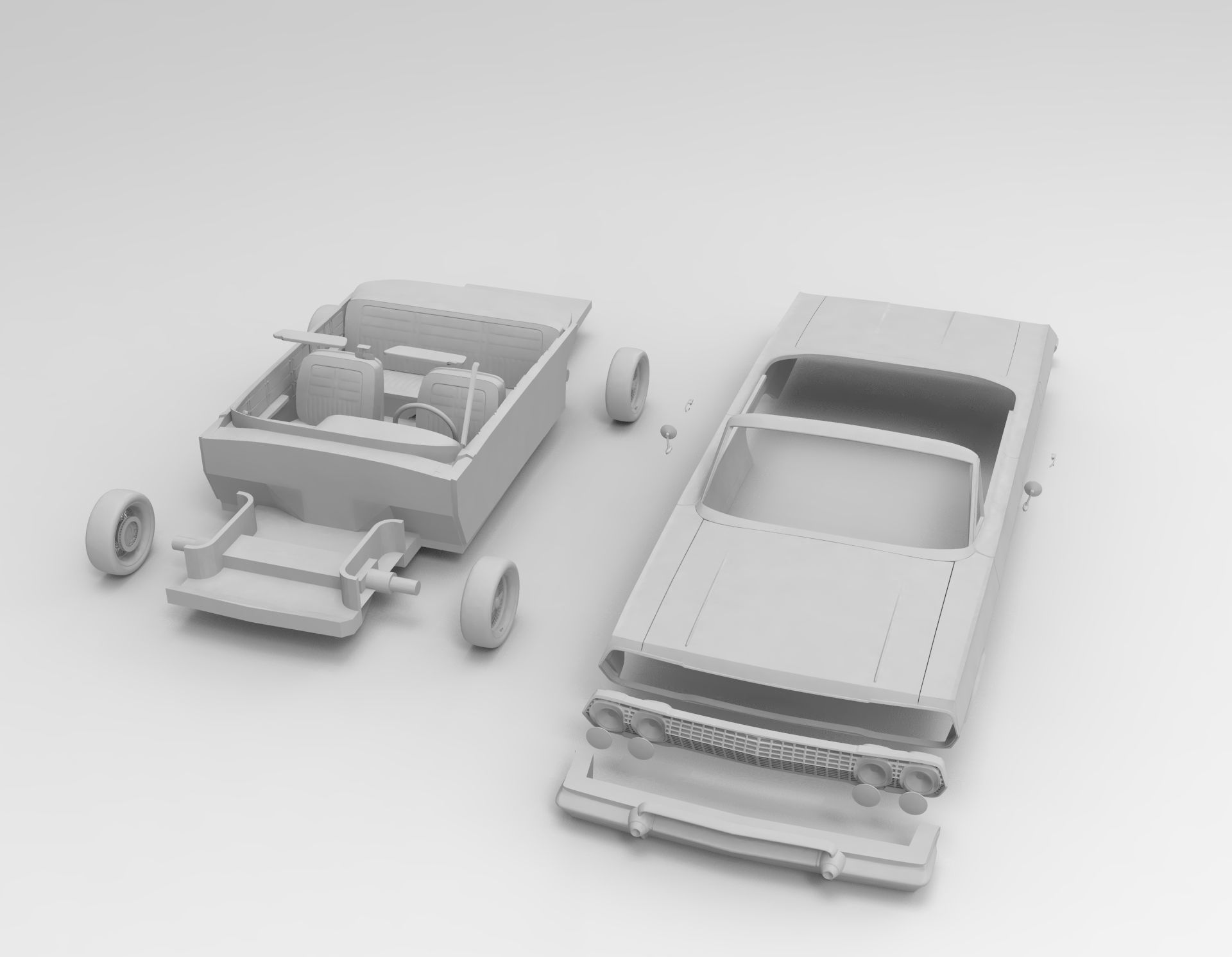 Chevrolet Impala 1963 2 door open top 3D model 3D printable | CGTrader