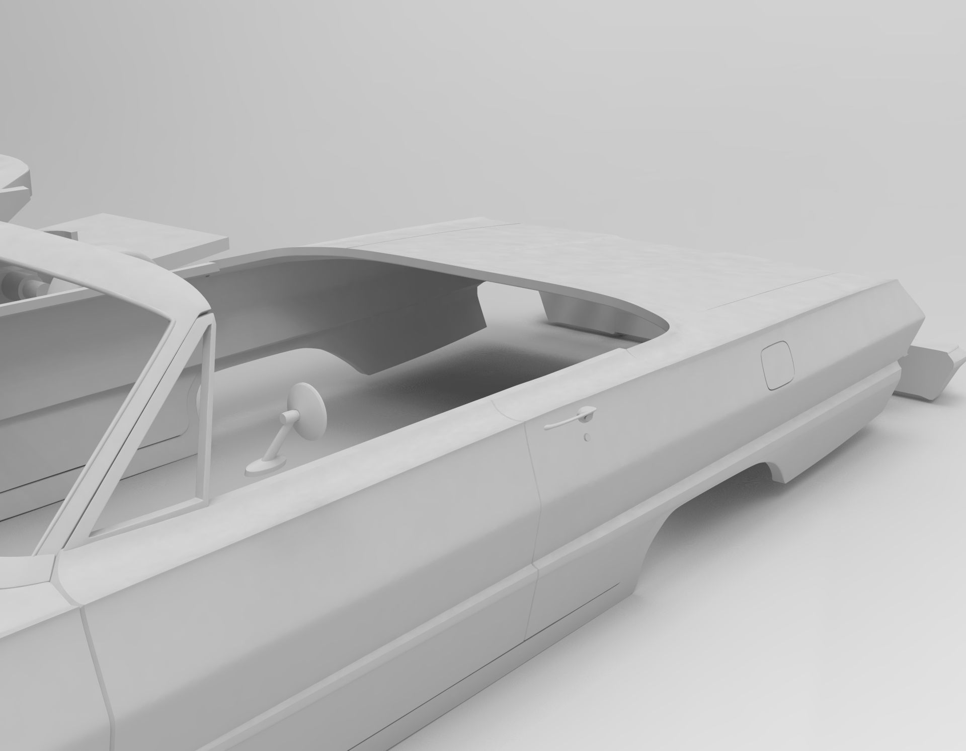 Chevrolet Impala 1963 2 door open top 3D model 3D printable | CGTrader