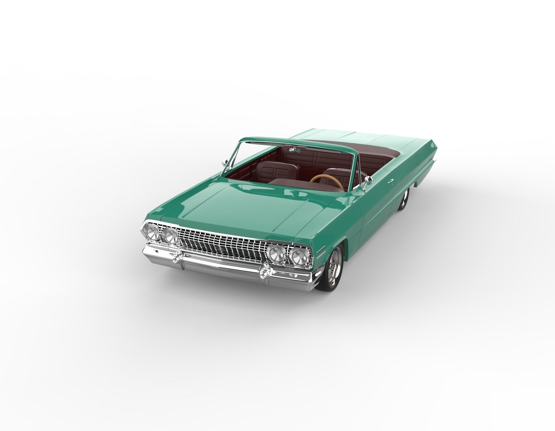 Chevrolet Impala 1963 2 door open top 3D model 3D printable | CGTrader