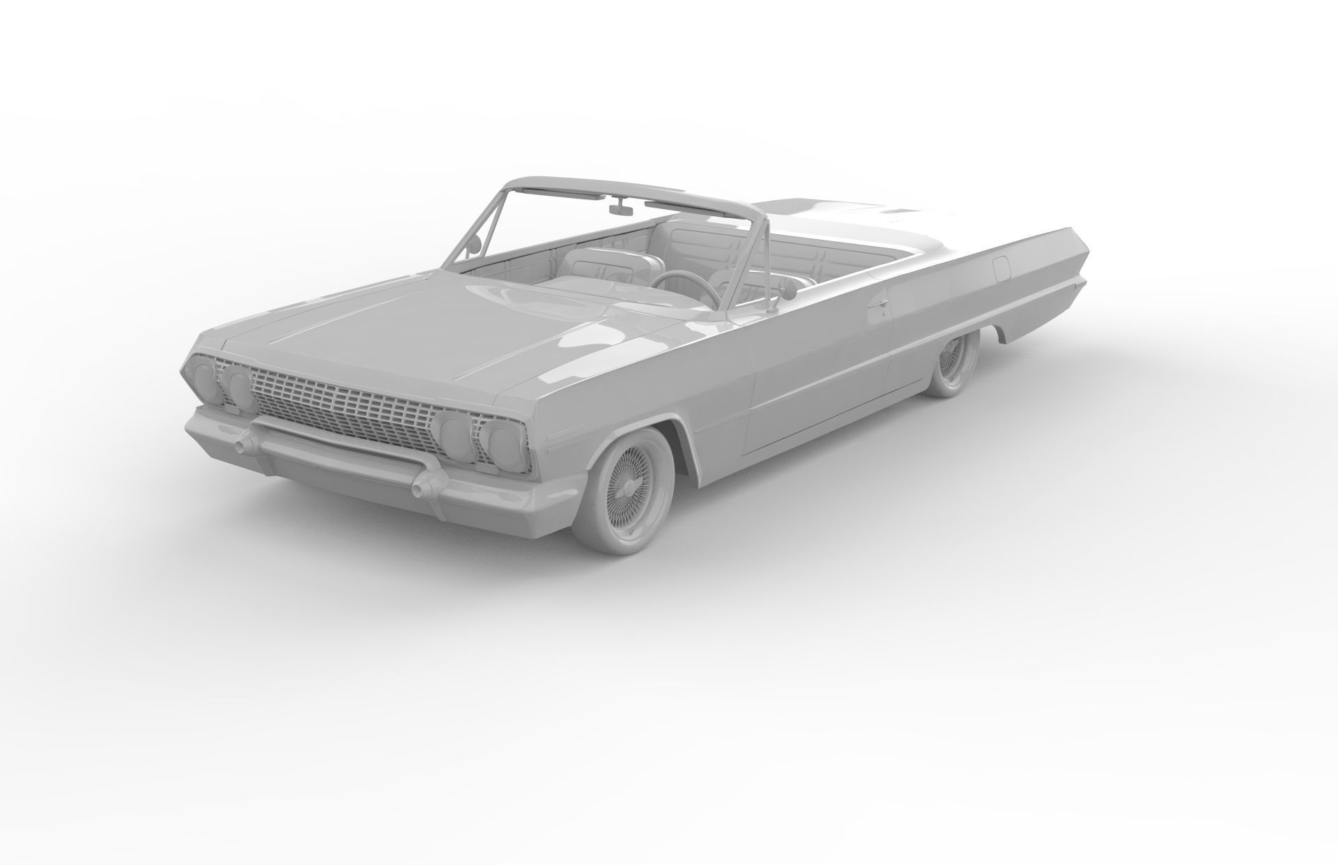 Chevrolet Impala 1963 2 door open top 3D model 3D printable | CGTrader