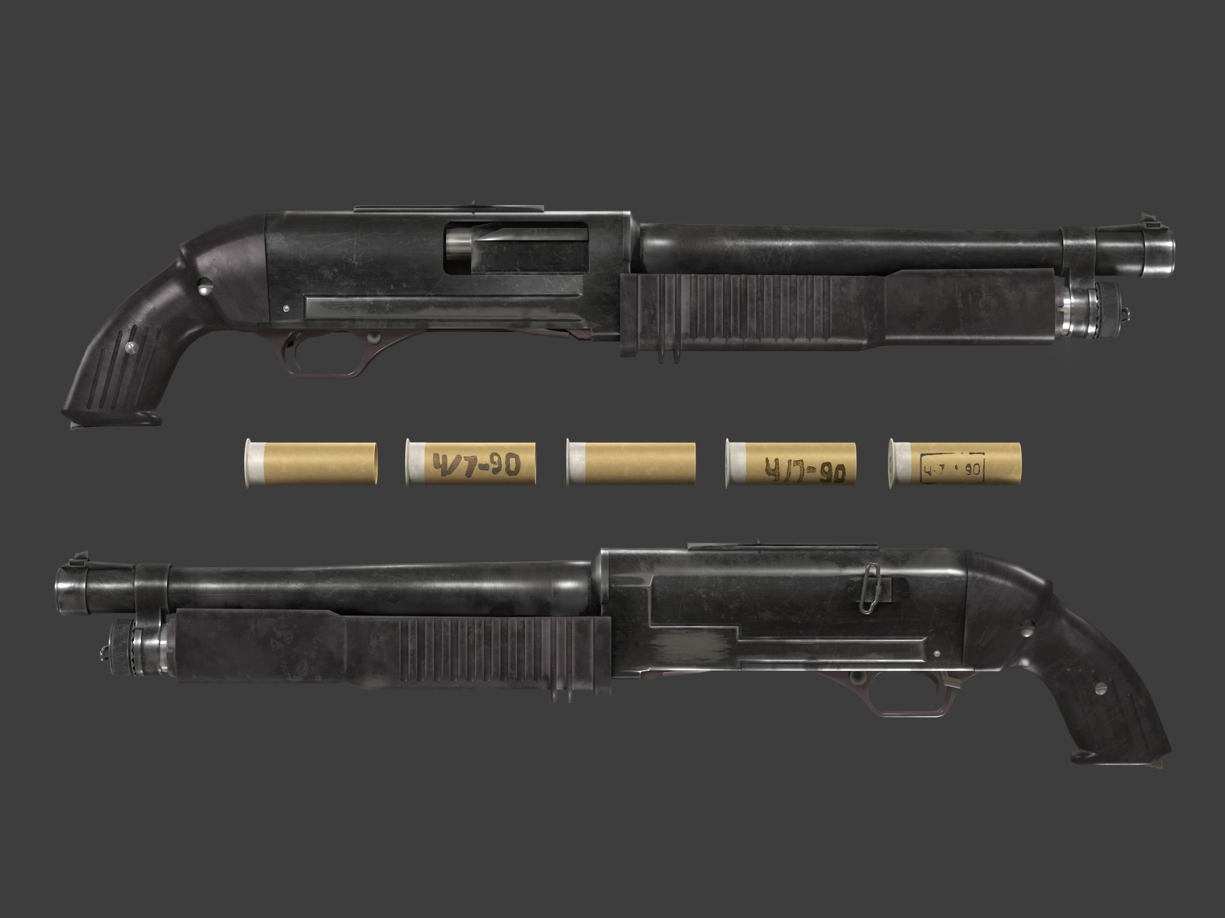 3D model KS-23 Shotgun VR / AR / low-poly | CGTrader