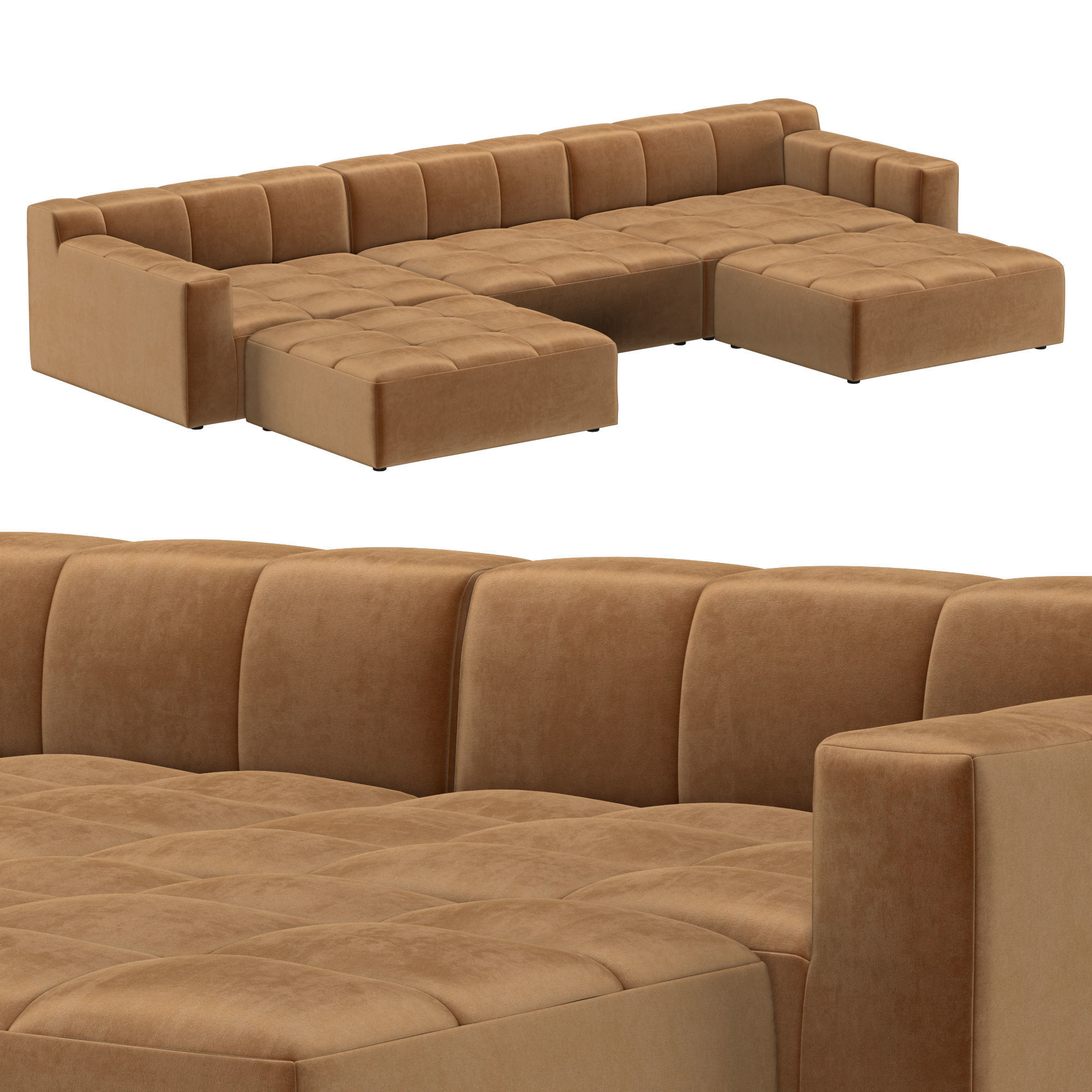 BURANO MODULAR CUSTOMIZABLE SECTIONAL 3D model | CGTrader