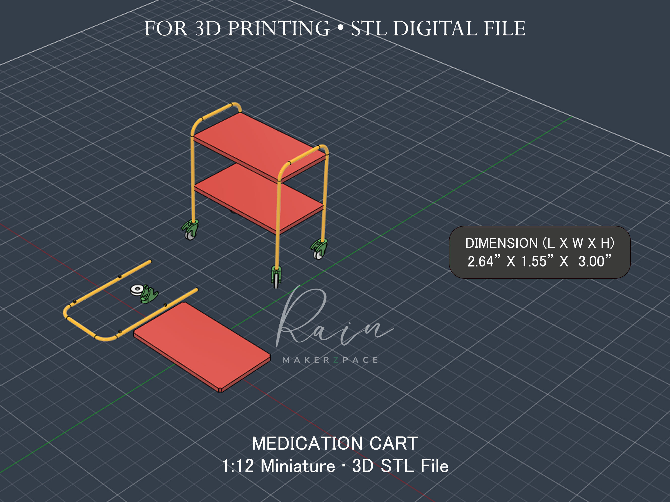 Miniature Hospital Medication Cart Early 1900 Hospital Room 3D model 3D ...