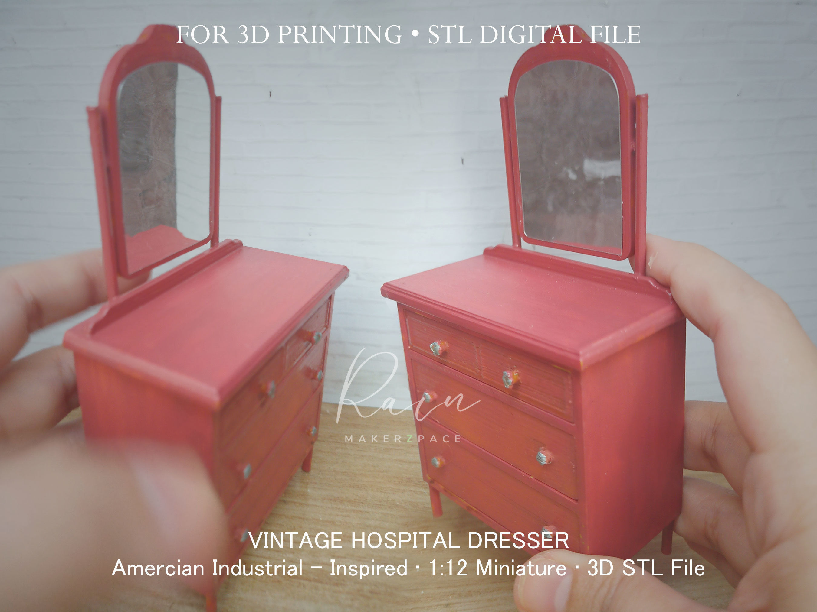 Miniature Hospital Dresser Early 1900 Hospital Room Furniture 3D model ...