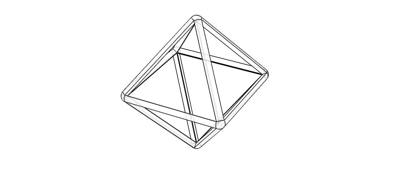 Wireframe Shape Octahedron 3D model 3D printable | CGTrader