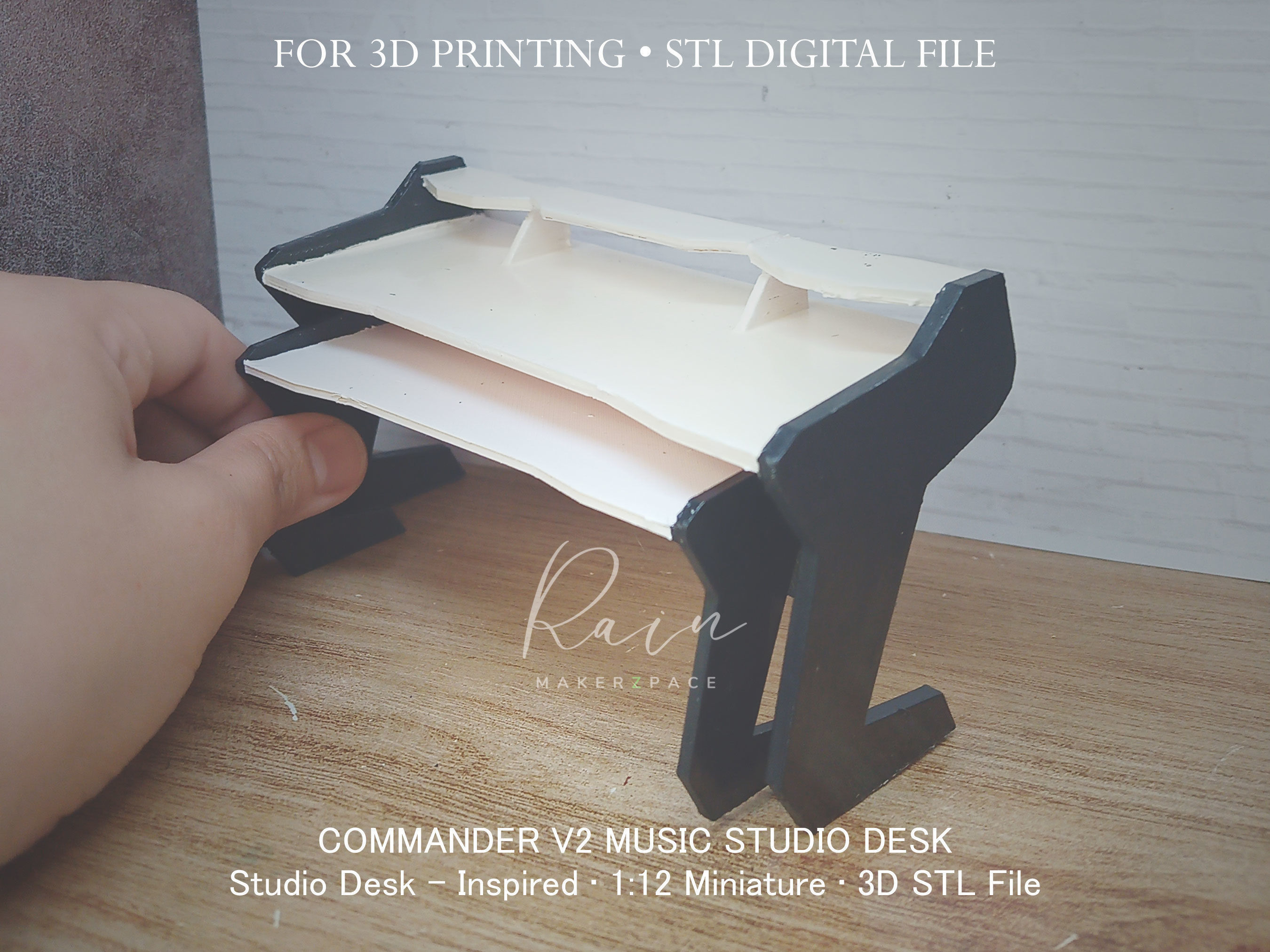 Commander V2 Music Studio Desk 3D model 3D printable | CGTrader