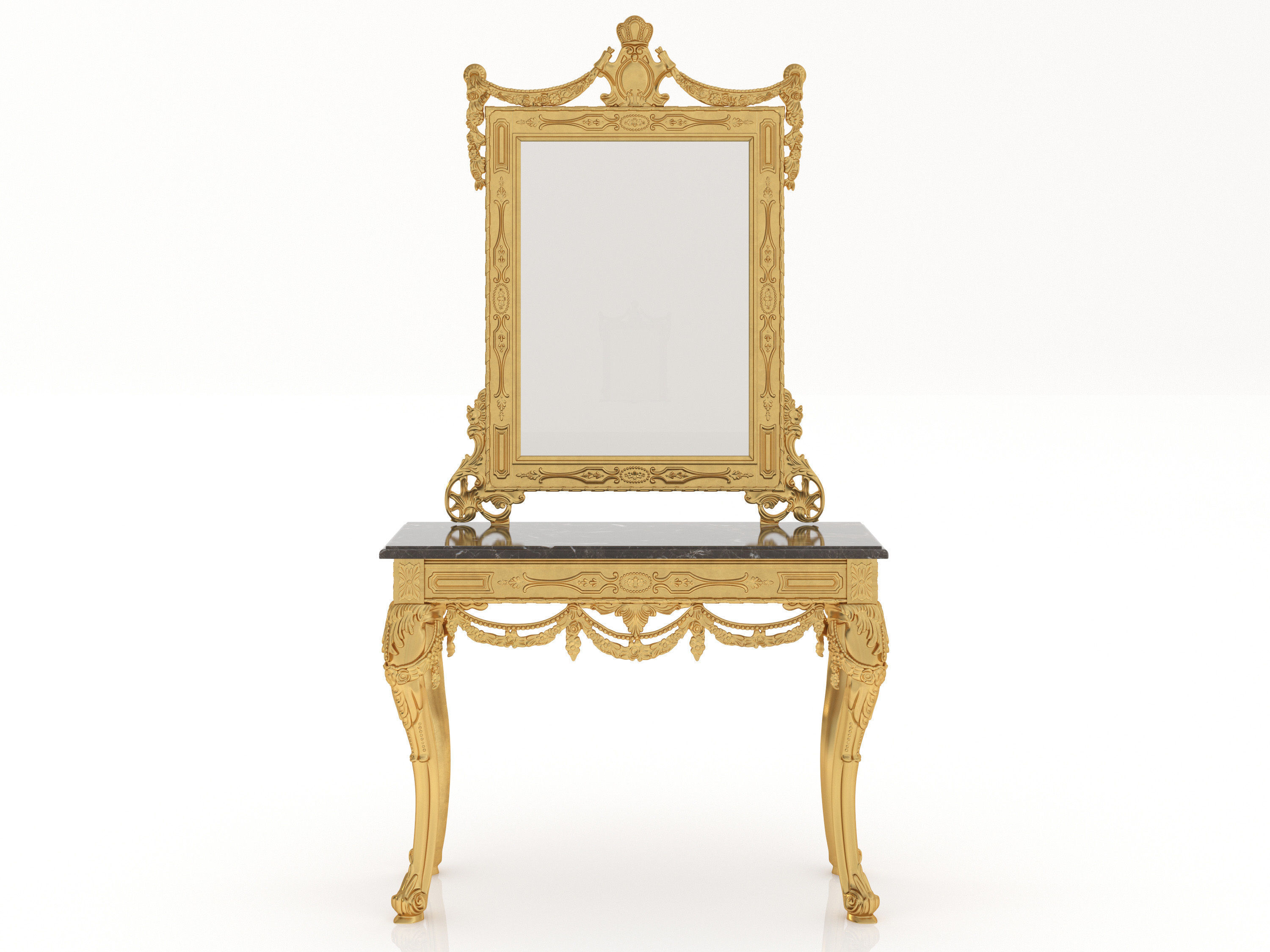 Classic Solid Wood Console MODENESE LUXURY INTERIORS 3D model | CGTrader