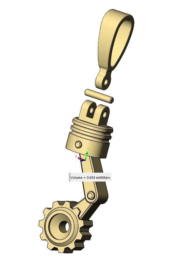 Diamond Piston gear engine pendant 3D model 3D printable | CGTrader