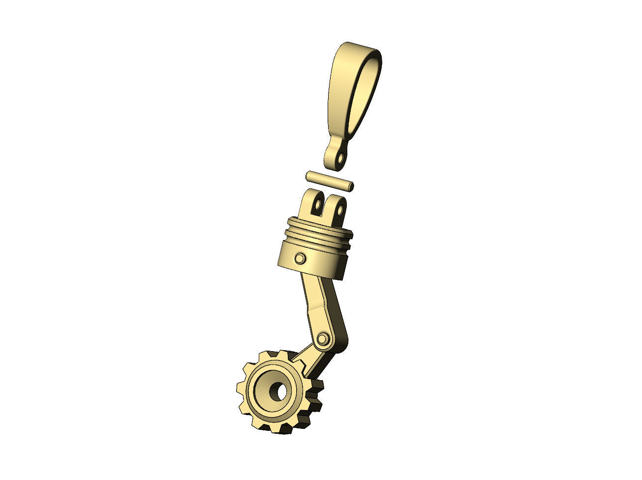 Diamond Piston gear engine pendant 3D model 3D printable | CGTrader