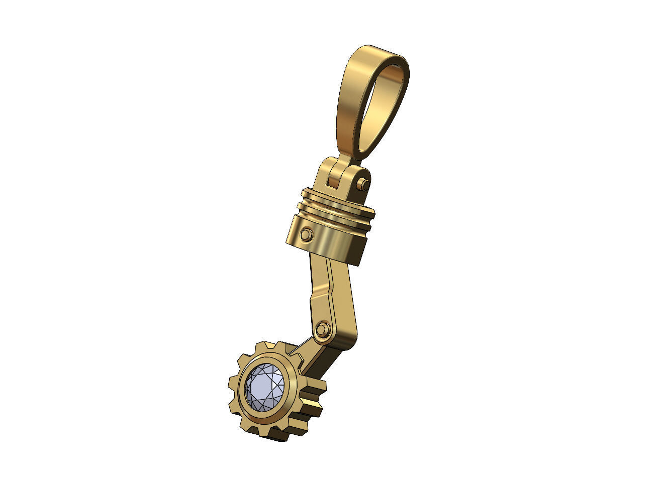 Diamond Piston gear engine pendant 3D model 3D printable | CGTrader