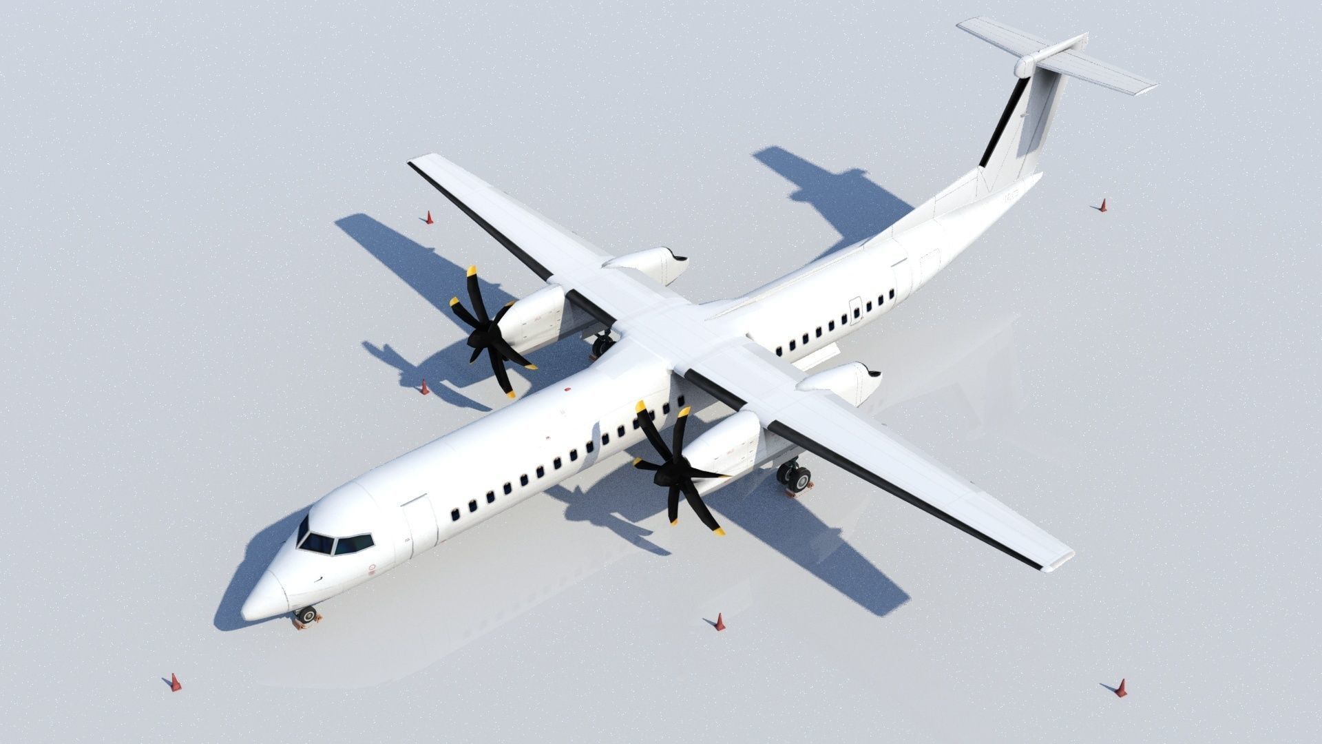 3D model DHC-8D Q400 Low Poly Static VR / AR / low-poly | CGTrader