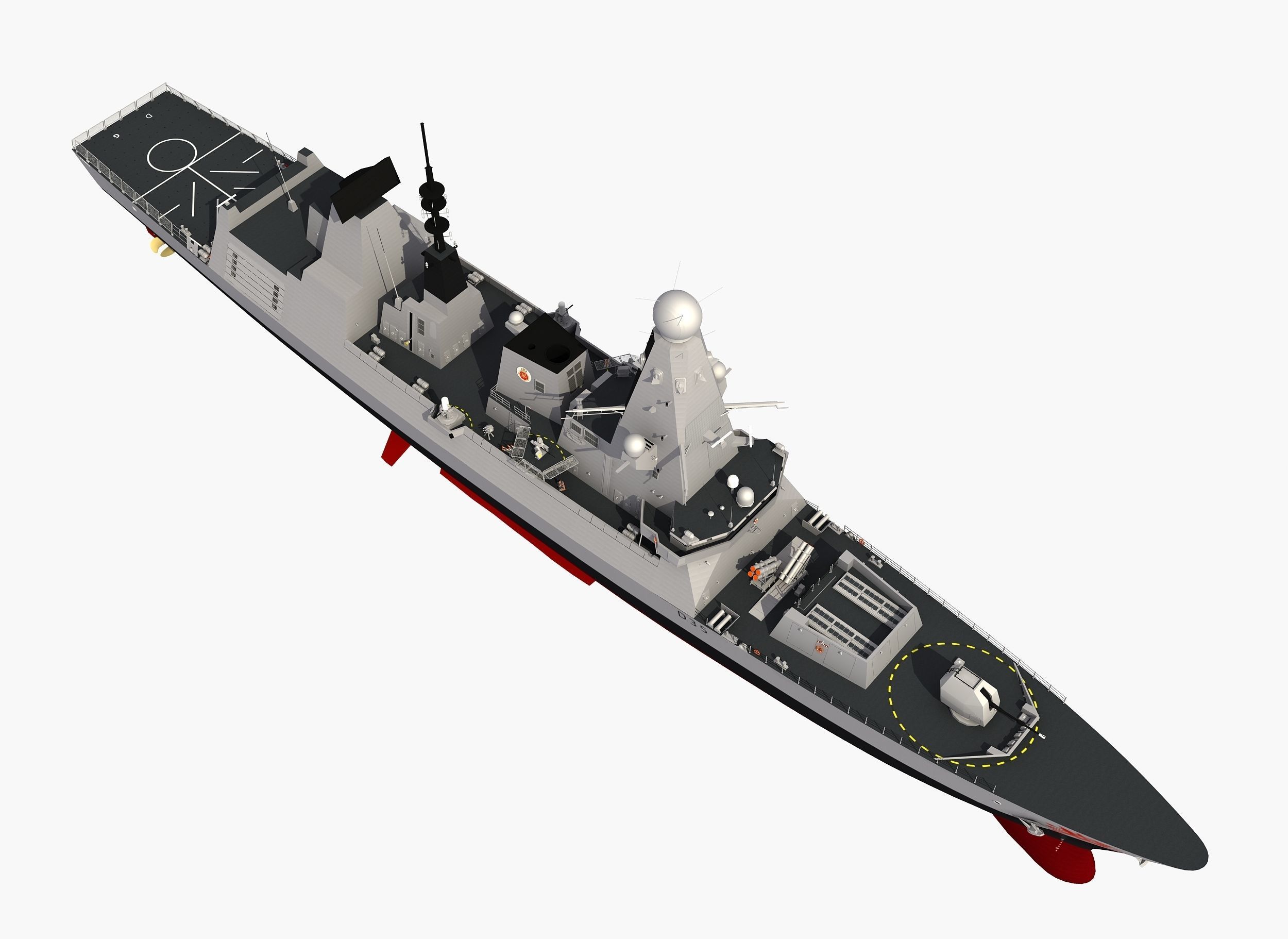 TYPE 45 DESTROYER HMS DRAGON 3D model | CGTrader