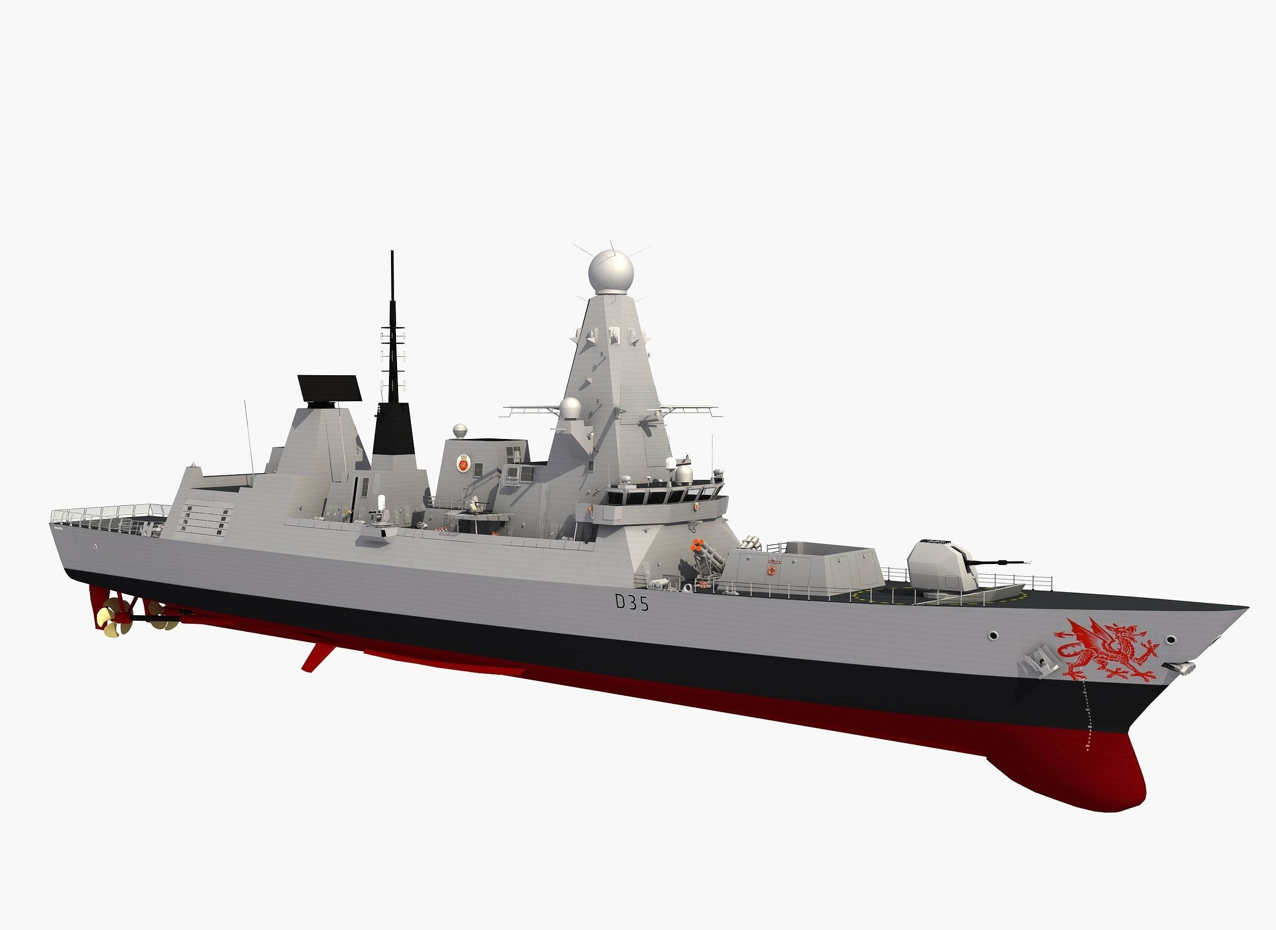 TYPE 45 DESTROYER HMS DRAGON 3D model | CGTrader