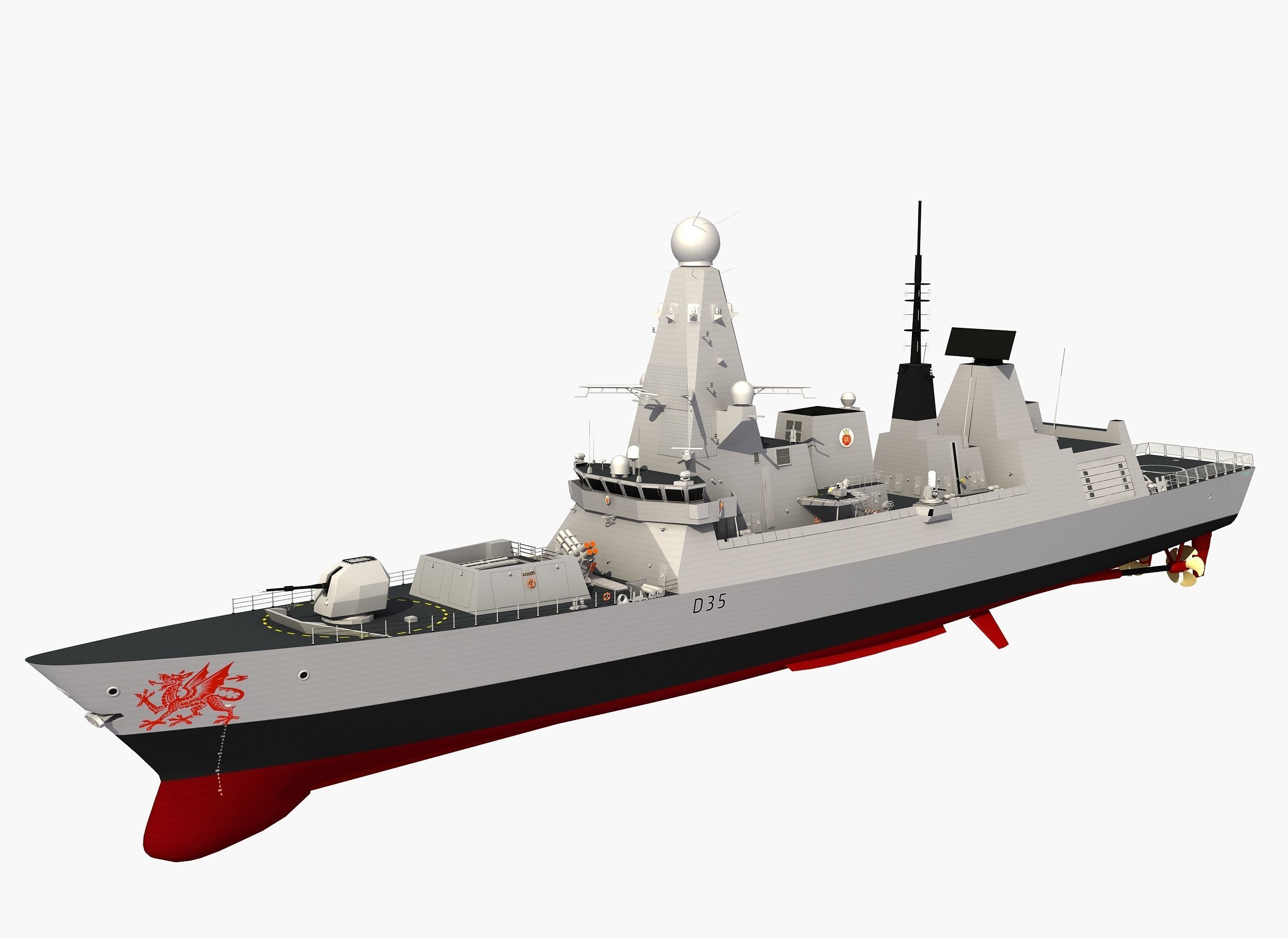 TYPE 45 DESTROYER HMS DRAGON 3D model | CGTrader