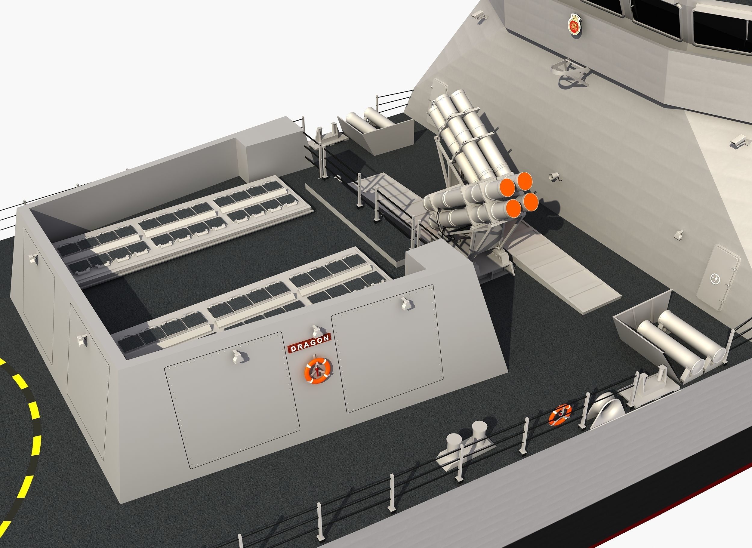 TYPE 45 DESTROYER HMS DRAGON 3D model | CGTrader