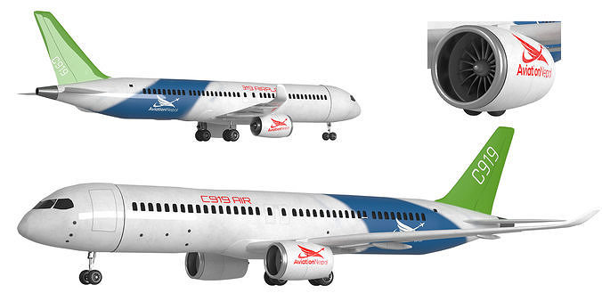 C919 Airplane 3D model | CGTrader