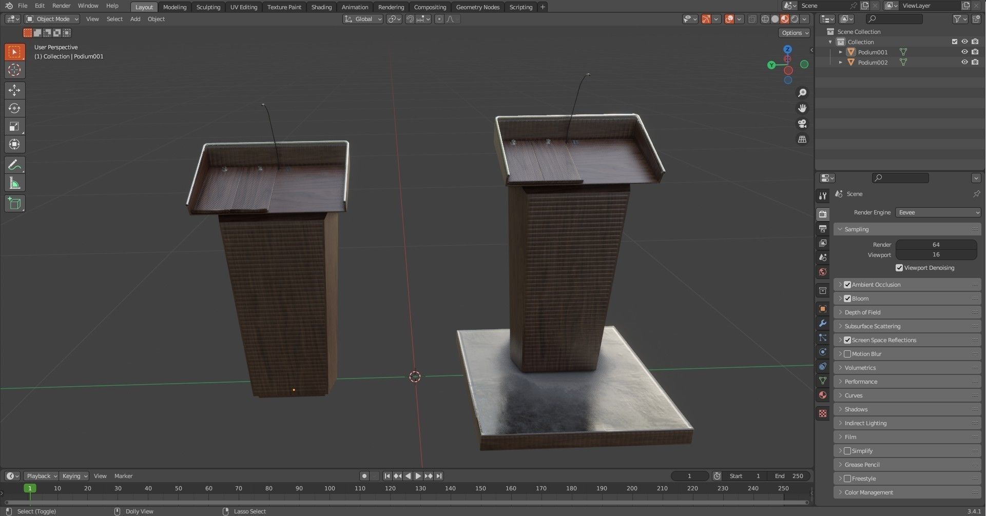 3D model Podium Stand VR / AR / low-poly | CGTrader