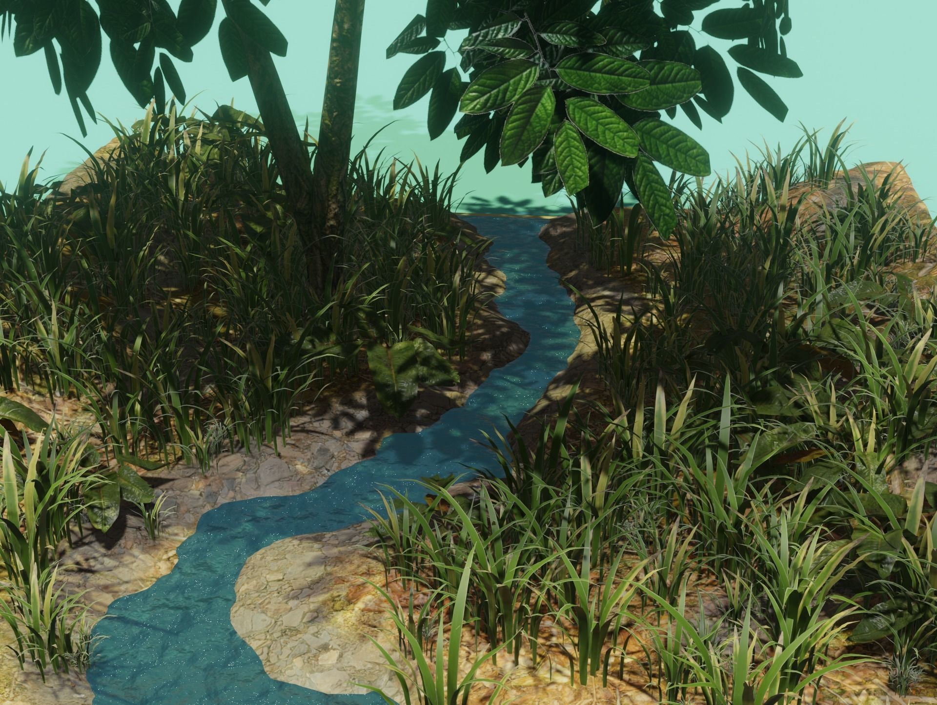 River in Forest 3D model rigged | CGTrader
