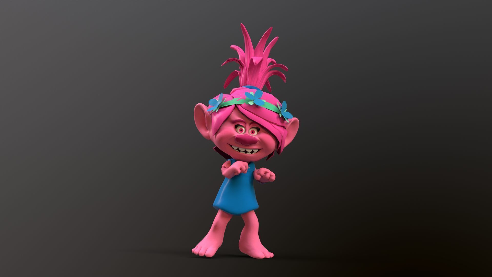 3D model Trolls Queen Poppy pbr animated VR / AR / low-poly | CGTrader