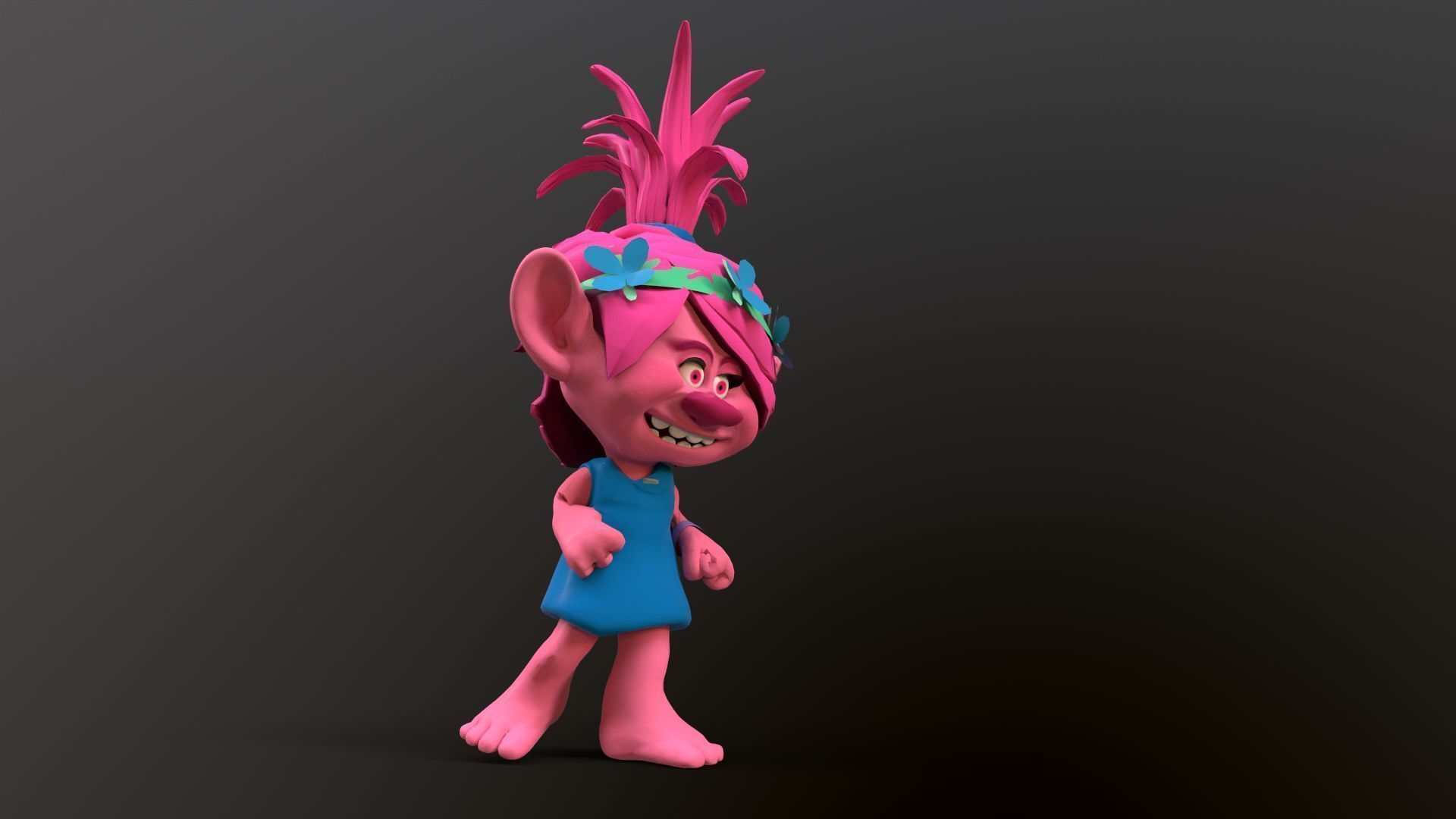 3D model Trolls Queen Poppy pbr animated VR / AR / low-poly | CGTrader