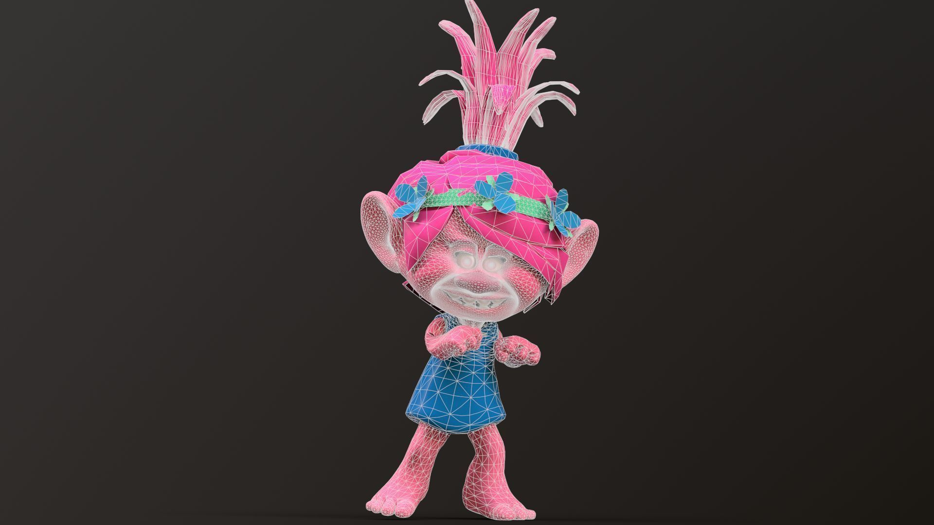 3D model Trolls Queen Poppy pbr animated VR / AR / low-poly | CGTrader