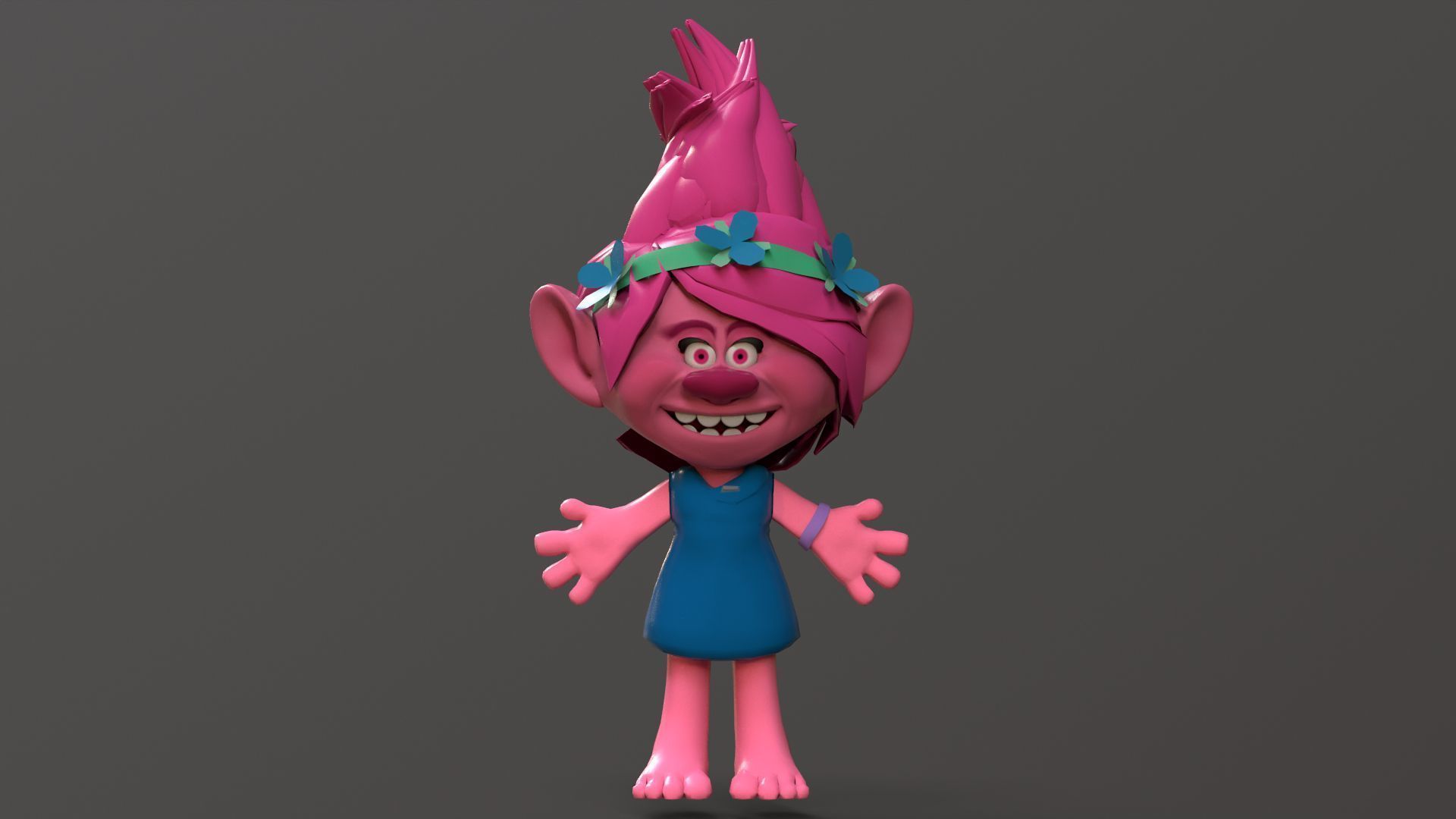 3D model Trolls Queen Poppy pbr animated VR / AR / low-poly | CGTrader