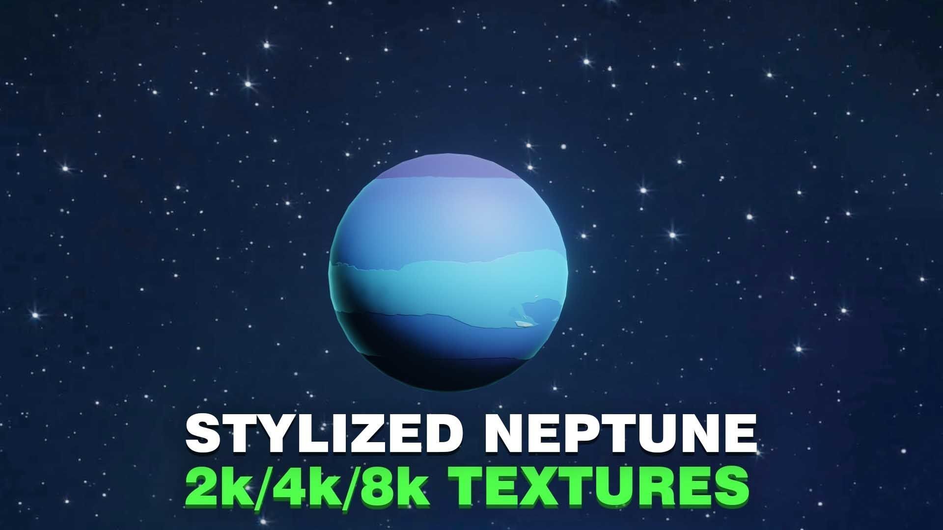 3D model Stylized Planet Neptune 3D Model 2k 4k 8k Textures VR / AR ...